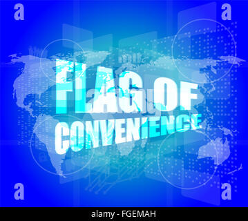 flag of convenience word on digital touch screen Stock Photo - Alamy
