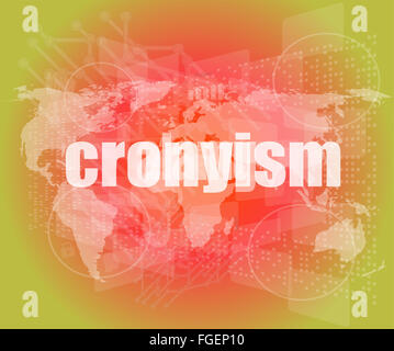 words cronyism on digital screen, business concept Stock Photo - Alamy