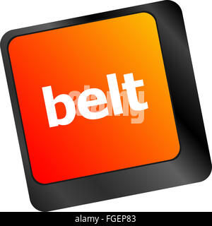 belt word on keyboard key, notebook computer button Stock Photo - Alamy