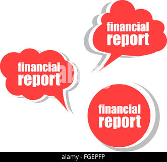 financial report. Set of stickers, labels, tags. Template for ...