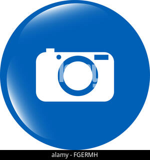 Camera icon on round internet button original illustration vector Stock ...