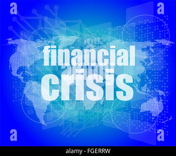 financial crisis concept - business touching screen Stock Photo - Alamy