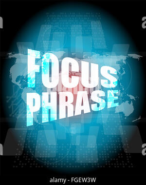 focus phrase system word on digital touch screen Stock Photo - Alamy