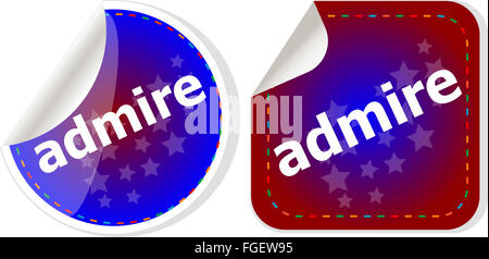 admire word stickers set, icon button, business concept Stock Photo - Alamy