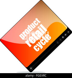 Video media player for web with product retail cycle word Stock Photo ...