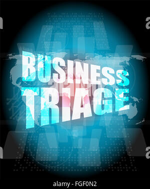 business triage words on touch screen interface Stock Photo - Alamy