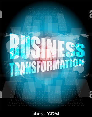 business transformation words on touch screen interface Stock Photo - Alamy
