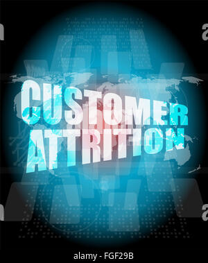 customer attrition words on digital screen with world map Stock Photo ...