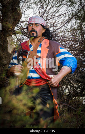 Life-size figure of a pirate, in front of the West Frisian Museum ...