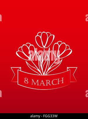 8 March Women's Day greeting card template . Pink ballon heart , Love ...