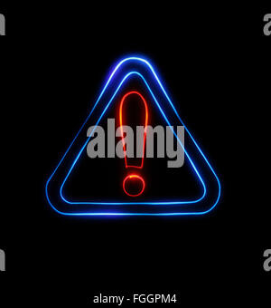Exclamation mark in light bulb on abstract screen Stock Photo - Alamy