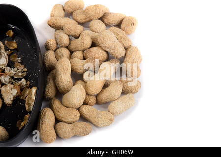peanuts groundnut on white background Stock Photo - Alamy