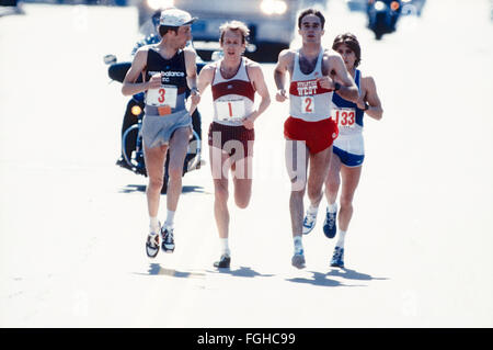 Alberto Salazar (USA) #2, Bill Rodgers (USA) #1 competing at the 1982 ...