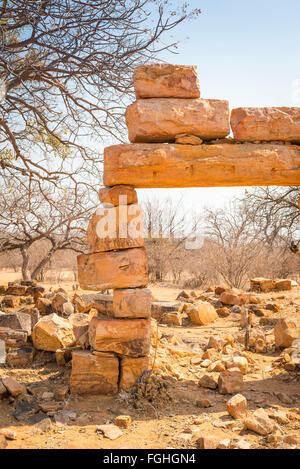 Old Palapye ruins built from stone in rural Botswana, Africa Stock ...