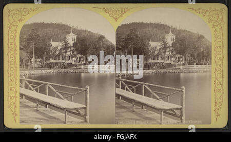 A photograph of Pearl Point House from the dock at Lake George ...