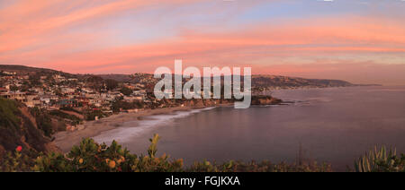 Crescent Bay beach panoramic view of the ocean at sunset in Laguna ...