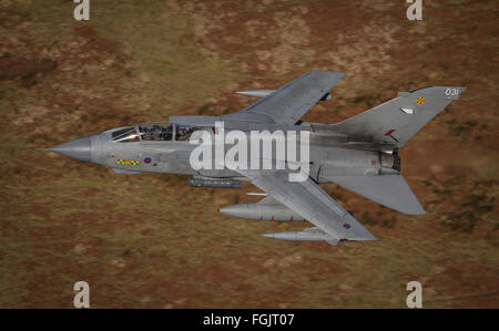 RAF Panavia Tornado GR4 approaching the Mach Loop in North Wales Stock ...
