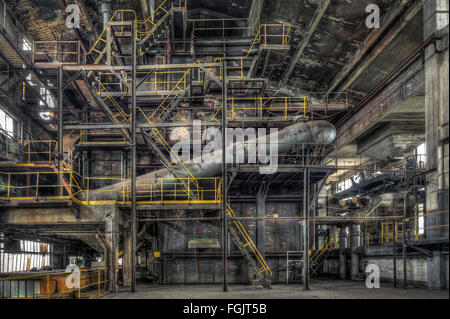 Decaying boiler room in an abandoned power plant Stock Photo - Alamy