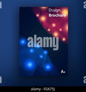 Vector perspective stripes with particles brochure booklet cover design ...