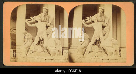 This photograph by Bell & Bro. depicts the Statue of Columbus placed on ...