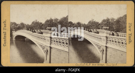 A photograph by William M. Chase showing Bow Bridge, highlighting its ...