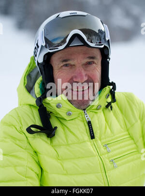 Axamer Lizum, Austria. 14th Jan, 2016. Former downhill skiers Christian ...