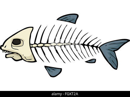 Cartoon fish skeleton icon vector illustration graphic design Stock ...