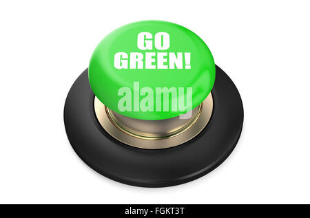 Go Green button isolated on white, 3D image Stock Photo - Alamy