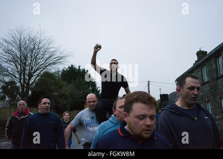 Hurling in St Columb Major, Cornwall, Britain - 20 February 2016 Stock ...