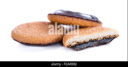 Jaffa cakes isolated on white background. Clipping path included in ...