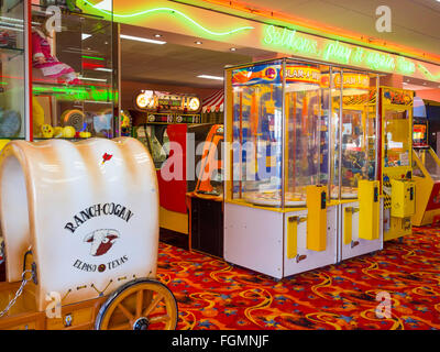 a colourful seaside amusement arcade on seafront at Bognor regis, west ...