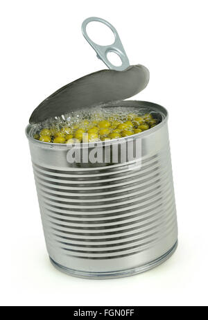 Can of tinned legume isolated on white with path Stock Photo - Alamy