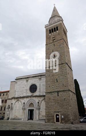 Bell tower of St. Nazarius Cathedral in Koper Slovenia Stock Photo - Alamy