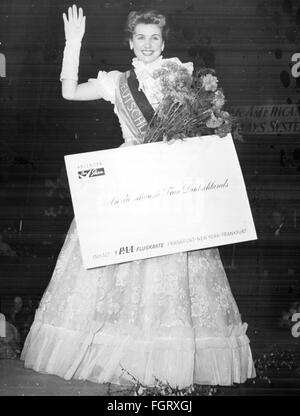 people,women,beauty pageants,Miss Germany 1953,winner Christel Schaack ...