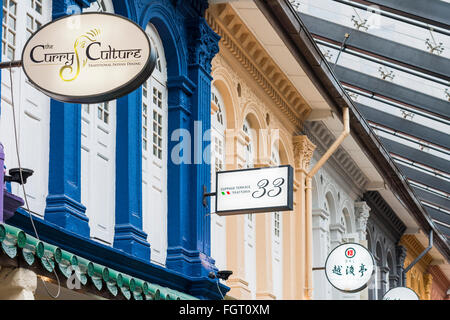 Detail of the renovated shophouse's in the Cuppage Terrace restaurant ...