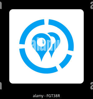 Geo diagram flat blue and white colors rounded glyph icon Stock Photo ...