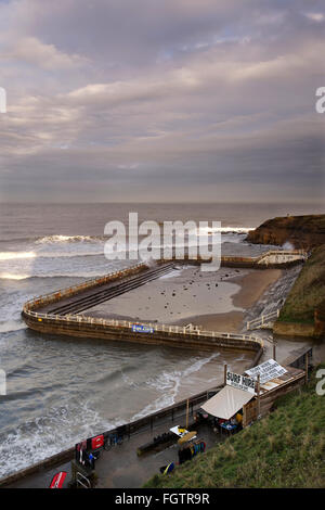 The disused tidal swimming pool at Tynemouth, Tyneside, England, UK ...