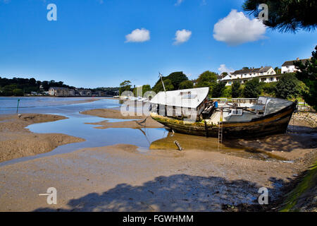 Truro; Boat at Boscawen Park on River Fal; Looking Towards Newham ...