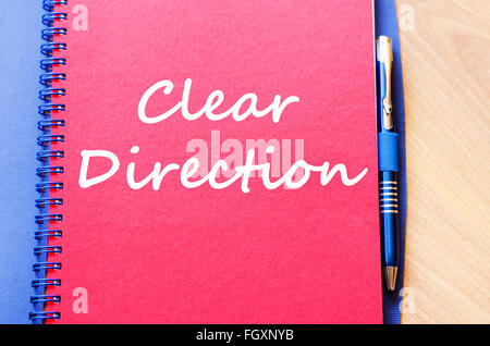 Clear direction write on notebook Stock Photo - Alamy
