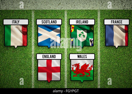 Composite image of 6 nations teams flags Stock Photo - Alamy