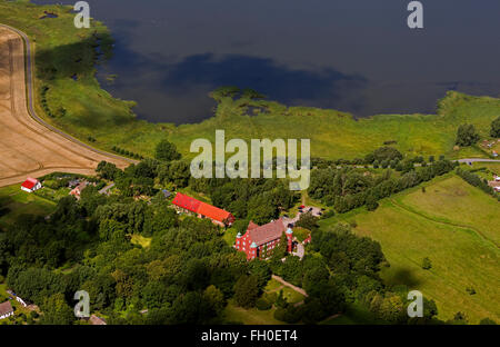 Aerial view, castle hotel, Spyker Castle, Schwedenschloss, Glowe, Rügen ...