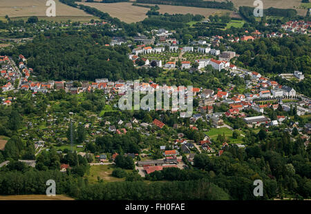 Aerial view, Obelisk, Circus of Putbus, Putbuser castle park, Putbus ...