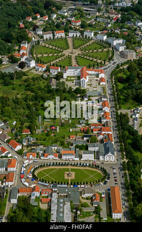 Aerial view, Obelisk, Circus of Putbus, Putbuser castle park, Putbus ...