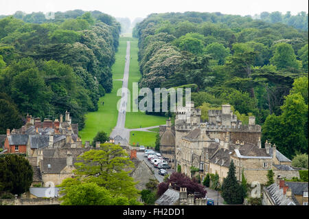The Bathurst estate and house hidden behind a large hedge in the centre ...