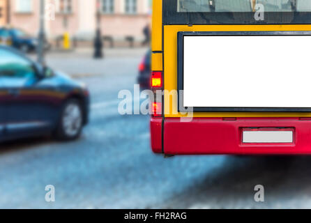 Blank billboard on back of a bus for your advertisement Stock Photo - Alamy