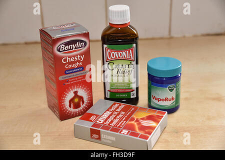 Cold cough catarrh medicines Benylin Covonia Vicks Vaporub catarrh ...