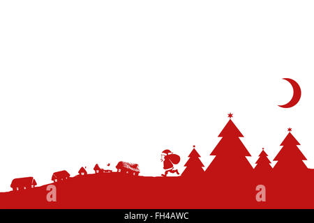 Composite image of christmas scene silhouette Stock Photo - Alamy