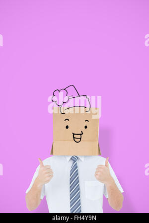 Composite image of anonymous businessman with thumbs up Stock Photo - Alamy