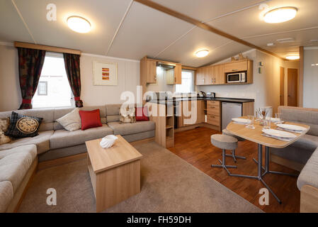 Static caravan interior Stock Photo - Alamy