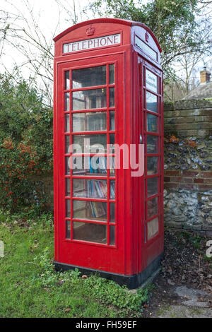 Library in a telephone box. Phone booth houses smallest library in ...